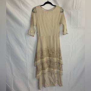 Nataya | Dresses | Age Of Love By Nataya Made In India Titanic Dress Tan Lace Vneck Dress Sz S ...